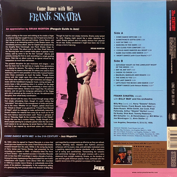 Frank Sinatra – Come Dance With Me! (Colored Vinyl) - Retromania ...